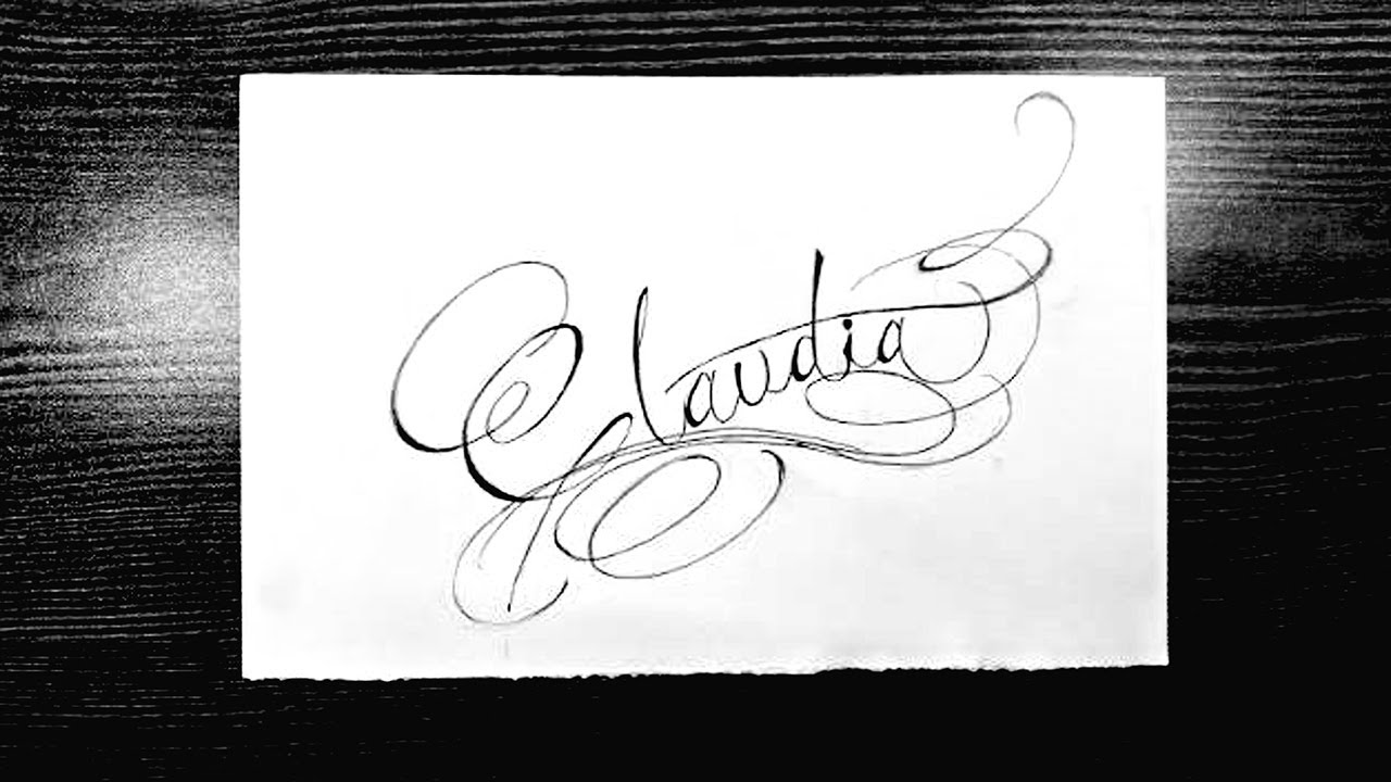 Nombre Claudia | Lettering con floritura - YouTube