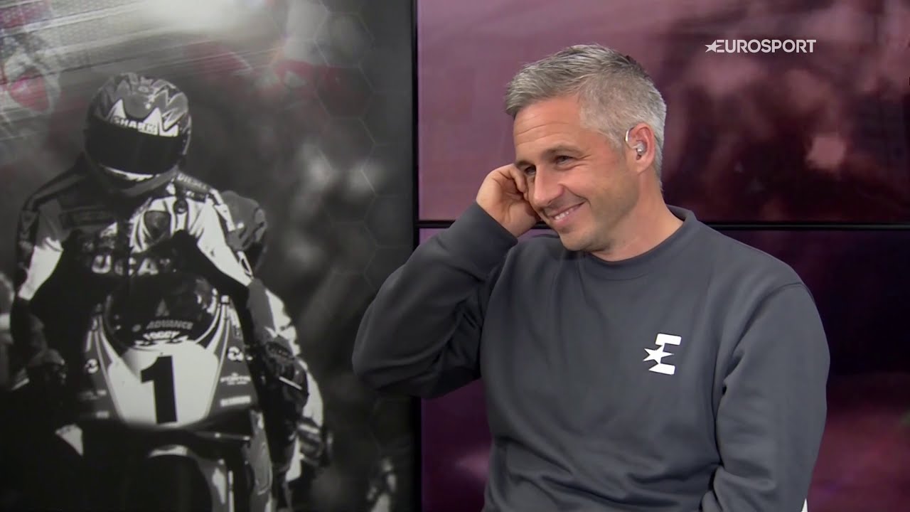 BSB Eurosport Matt Roberts rehearsing his lines at Donington Park 2020 ...