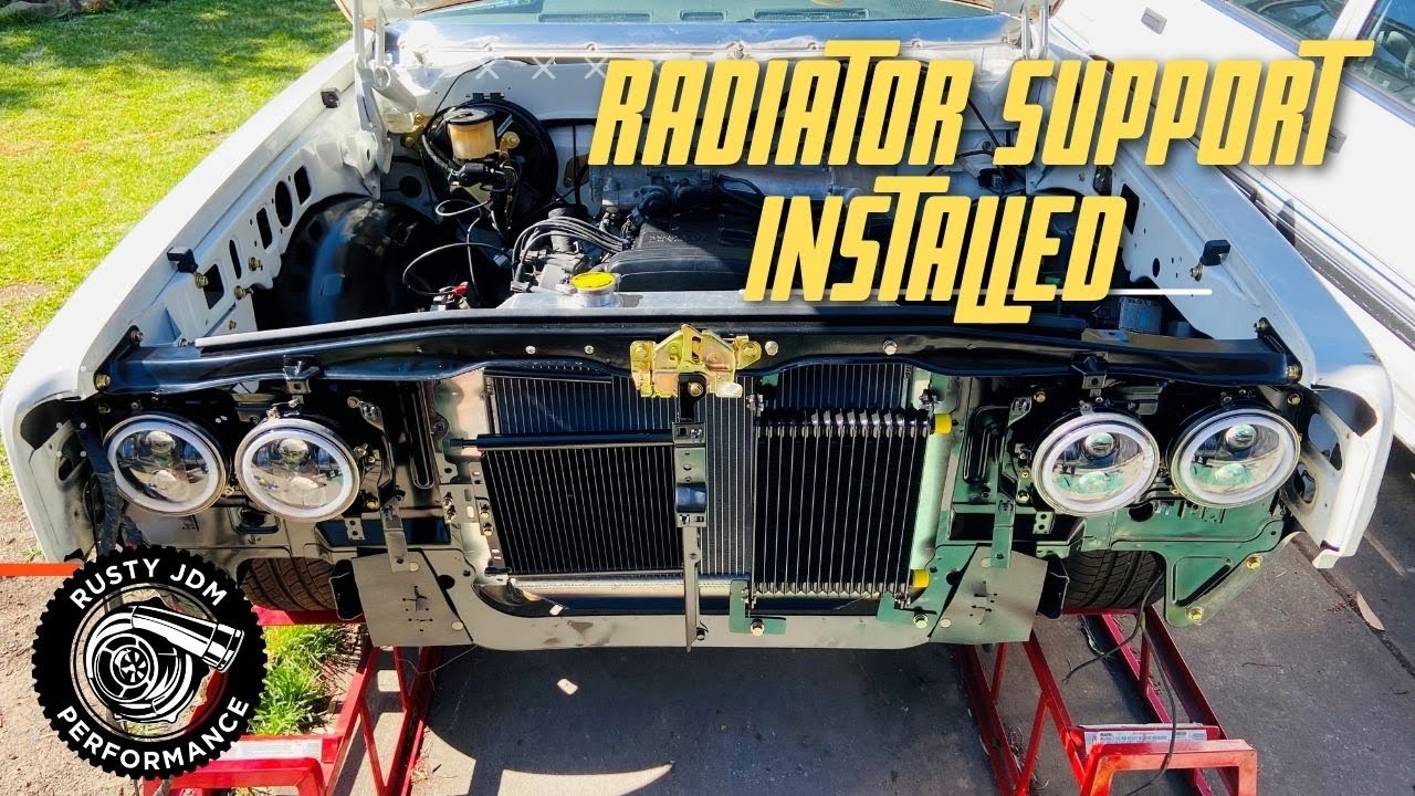 TOYOTA CROWN MS85 1975 2JZ SWAP PART 12 INSTALLED THE RADIATOR SUPPORT ...