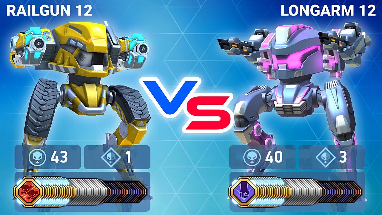Railgun 12 vs Longarm 12 - Zephyr - Mech Arena - YouTube