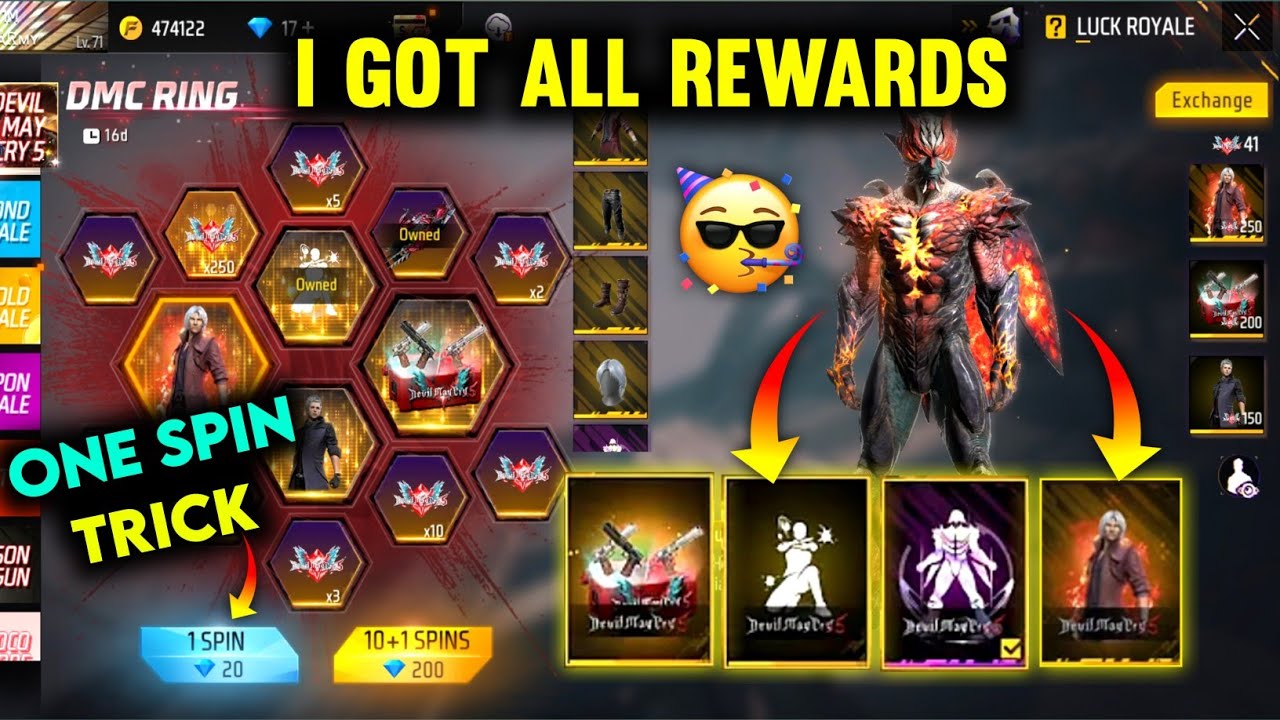 DMC RING New Event Spin🔥| Devil May Cry 5 Event | Free Fire New Event ...