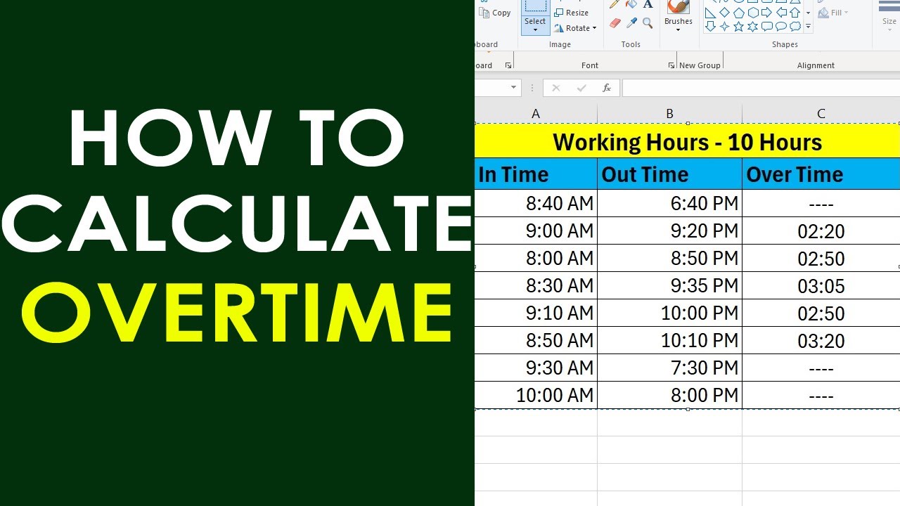 Overtime Calculation Formula In Excel YouTube Overtime Calculation Formula In Excel YouTube