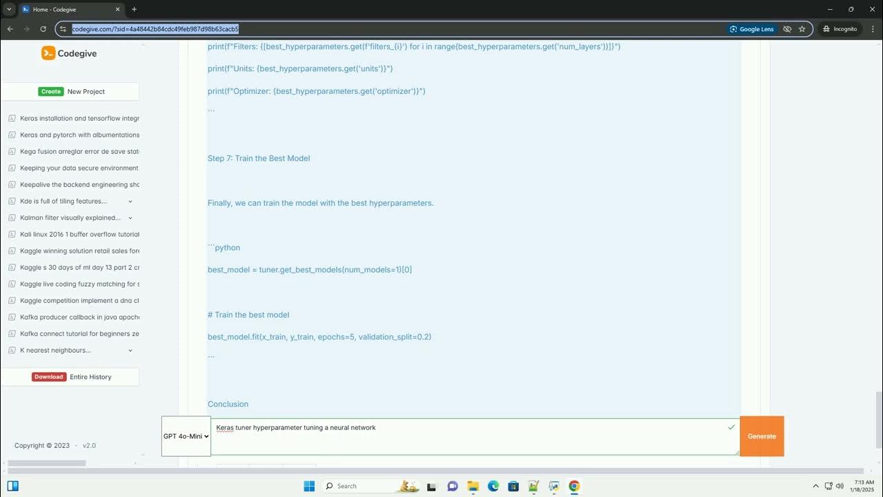 keras tuner hyperparameter tuning a neural network - YouTube