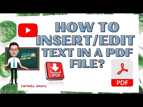 HOW TO INSERT/EDIT TEXT IN PDF FILE? - YouTube