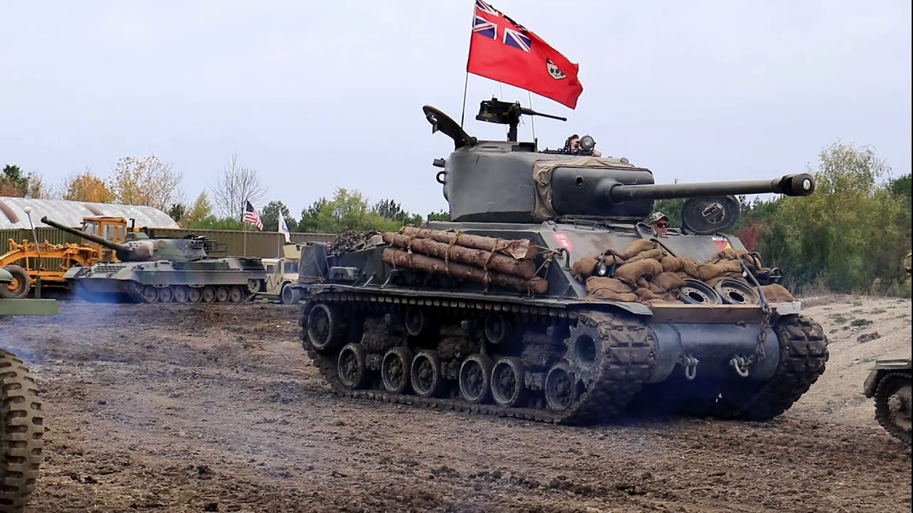 Sherman M4A2E8 at the Ontario Regiment Museum. - YouTube