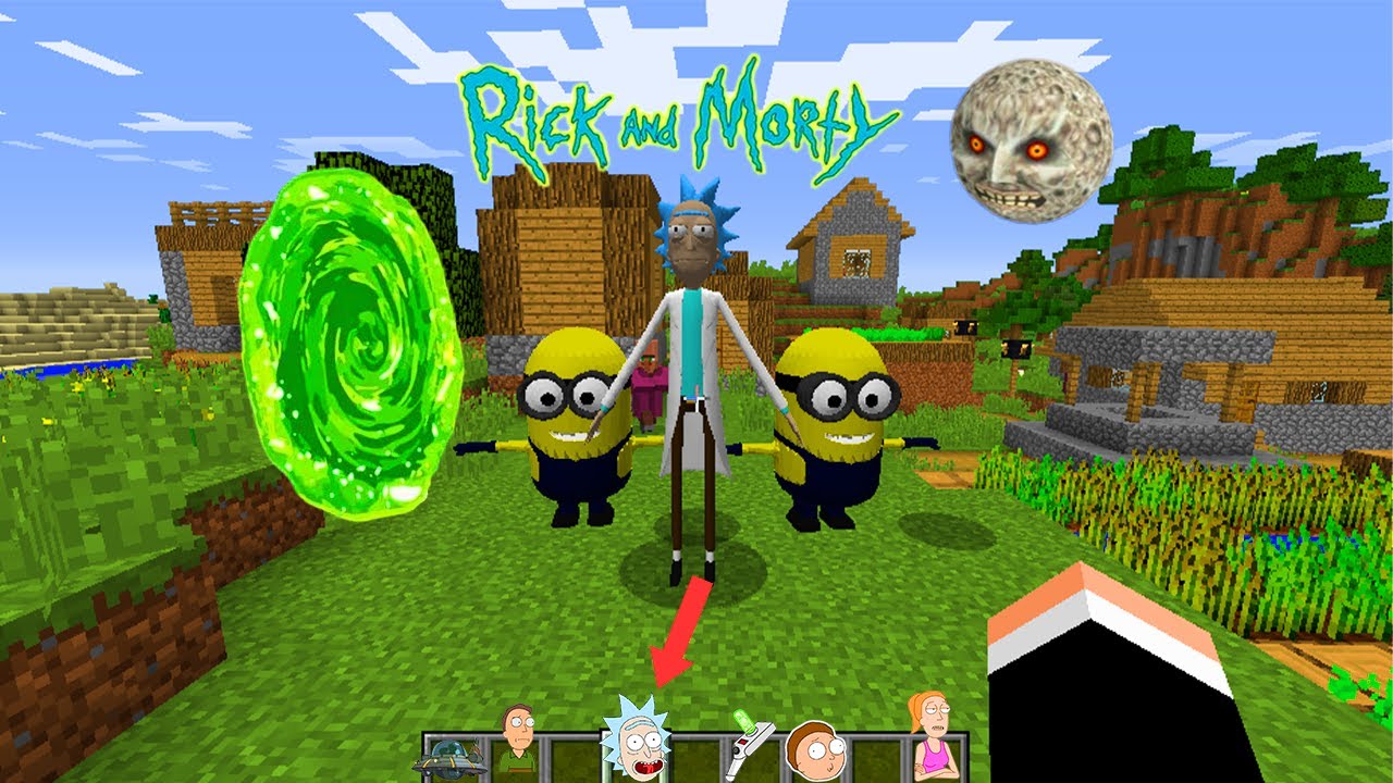 RICK SAVED A MINION IN MINECRAFT!!!!RICK AND MORTY IN MINECRAFT - YouTube