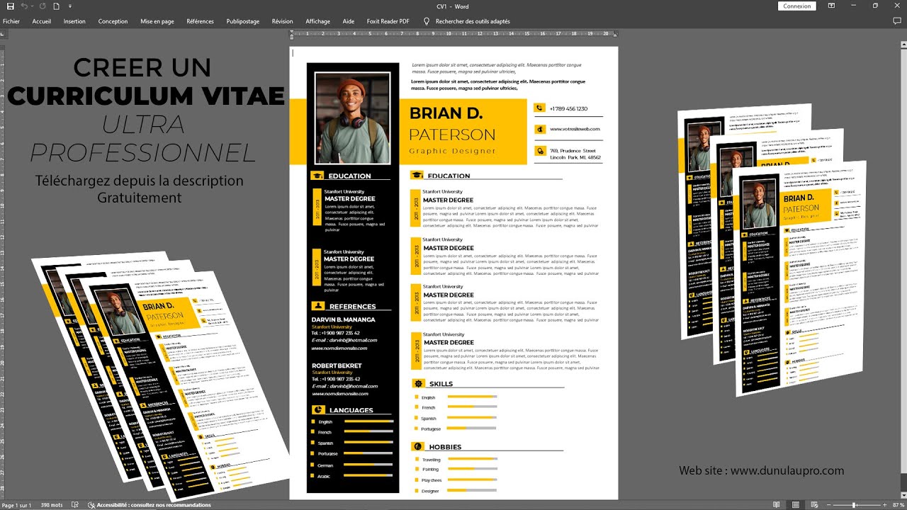 Comment créer un CV Ultra Pro avec Ms Word en 2024 - YouTube