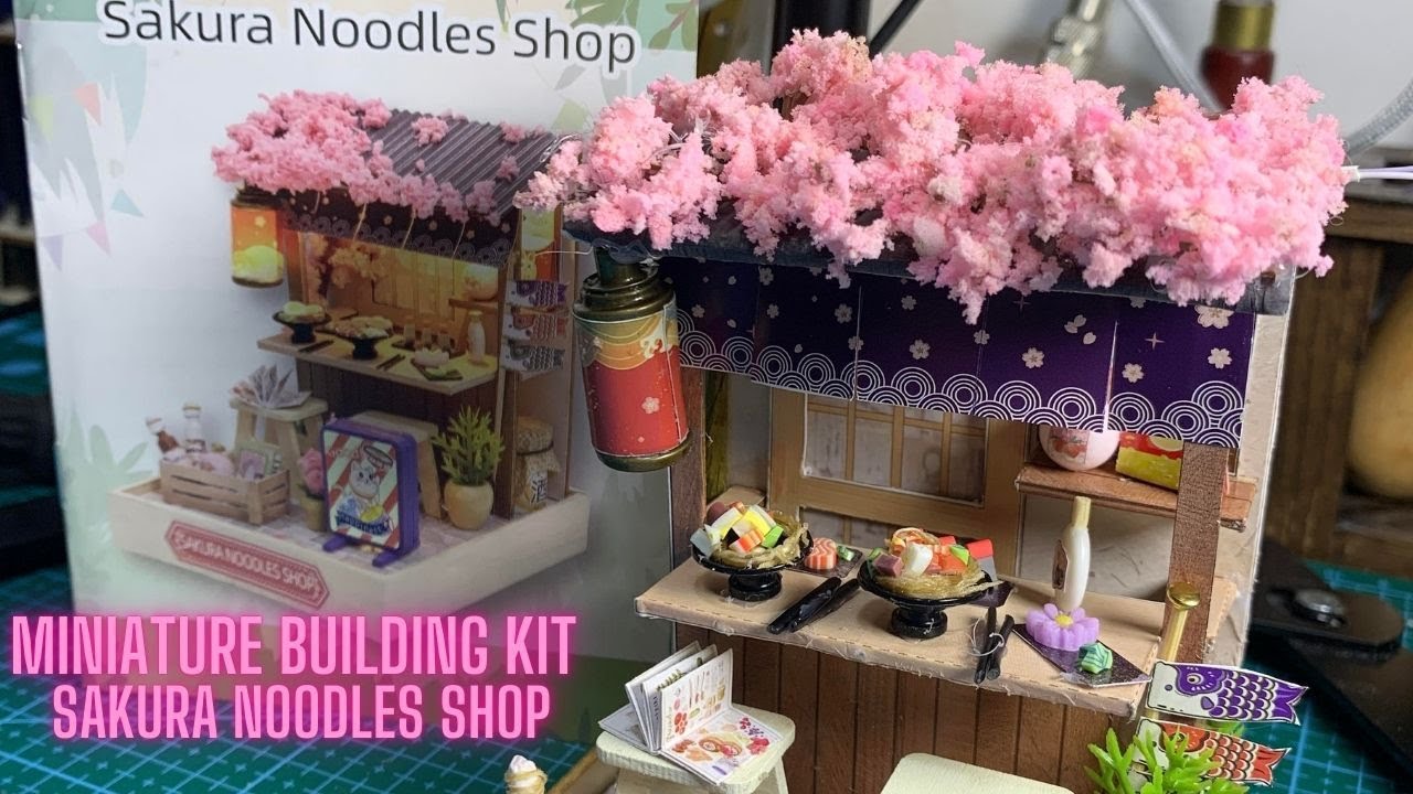 DIY minature. Make a Miniature Building Kit. Sakura Noodles Shop - YouTube
