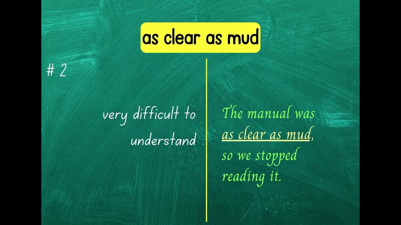 Idioms AS CLEAR AS MUD With Meanings Examples And Alternatives idioms-as-clear-as-mud-with-meanings-examples-and-alternatives