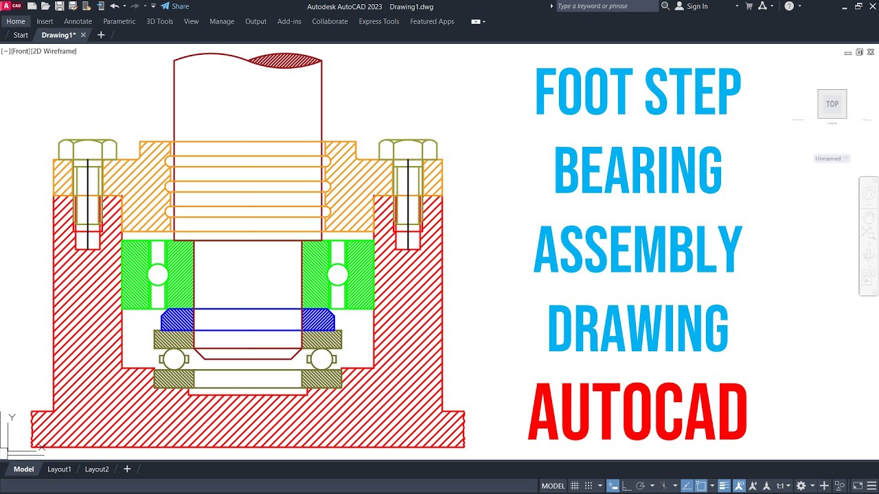 Foot Step Bearing Assembly #autocad #cadcam #cad #autocadtutorial # ...