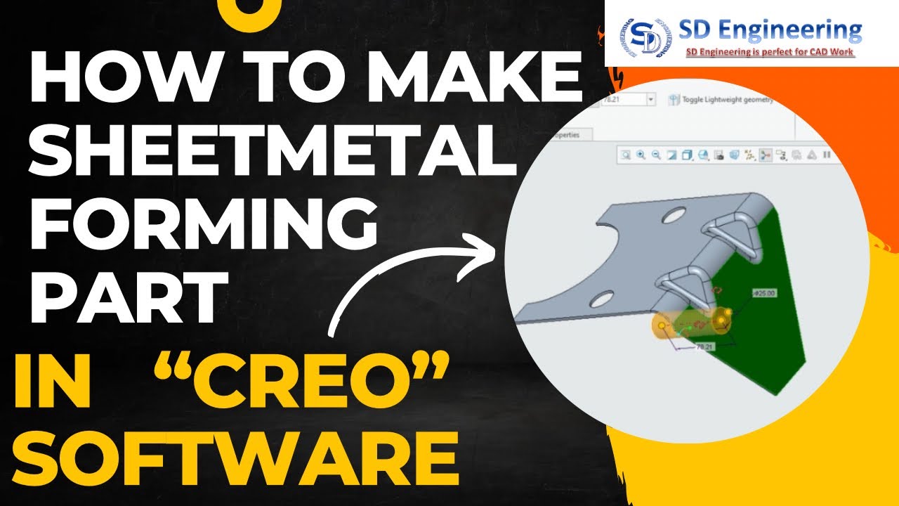 How to Make Sheetmetal forming part in CREO Software. Learn Drawing with Sdengineering. - YouTube
