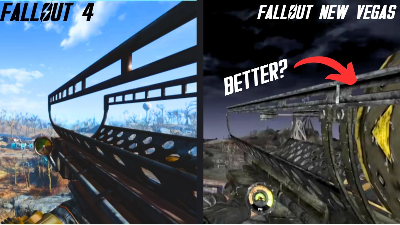 Fallout 4 VS Fallout New Vegas Weapon Comparison - YouTube