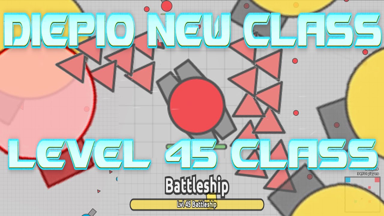 HOW TO GET THE NEW AWESOME BATTLESHIP LEVEL 45 CLASS!!!! DIEP.IO NEW ...