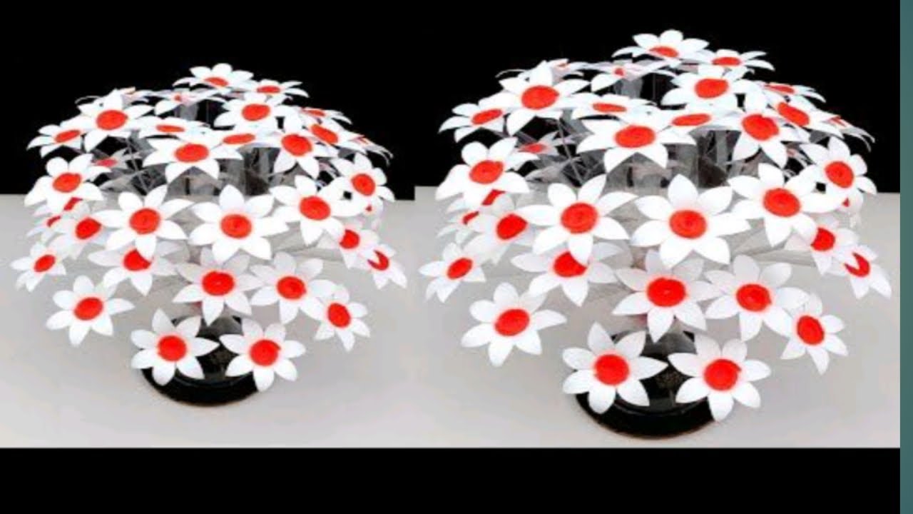 DIY Paper flowers Guldasta made with Empty Plastic bottles Paper ka ...