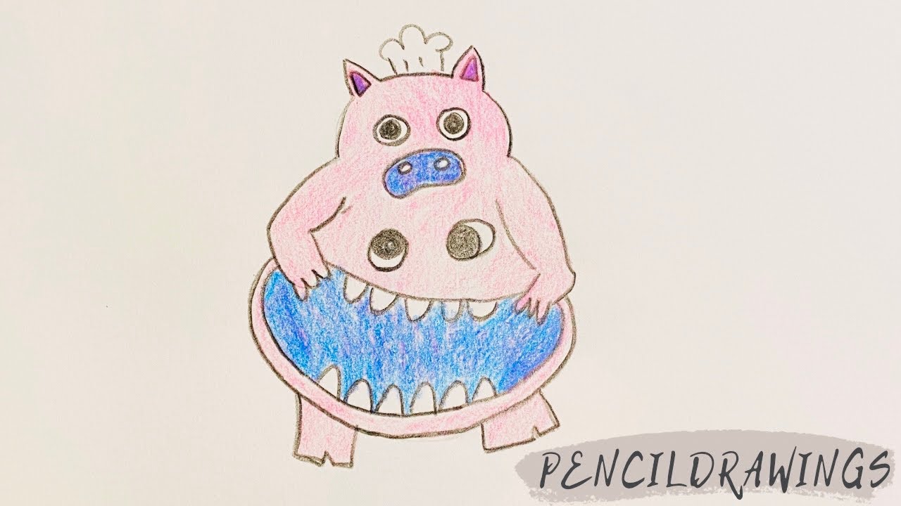 How to draw new Monster pink chef Pigster - Garten Of Banban 3 - YouTube