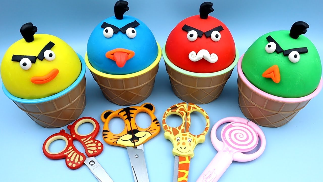 4 Colors Play Doh Ice Cream Cups PJ Masks Chupa Chups Surprise Toys ...