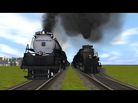 [Trainz Race] UP BIGBOY 4014 VS UP CHALLENGER 3985 (with 60 carriage ...