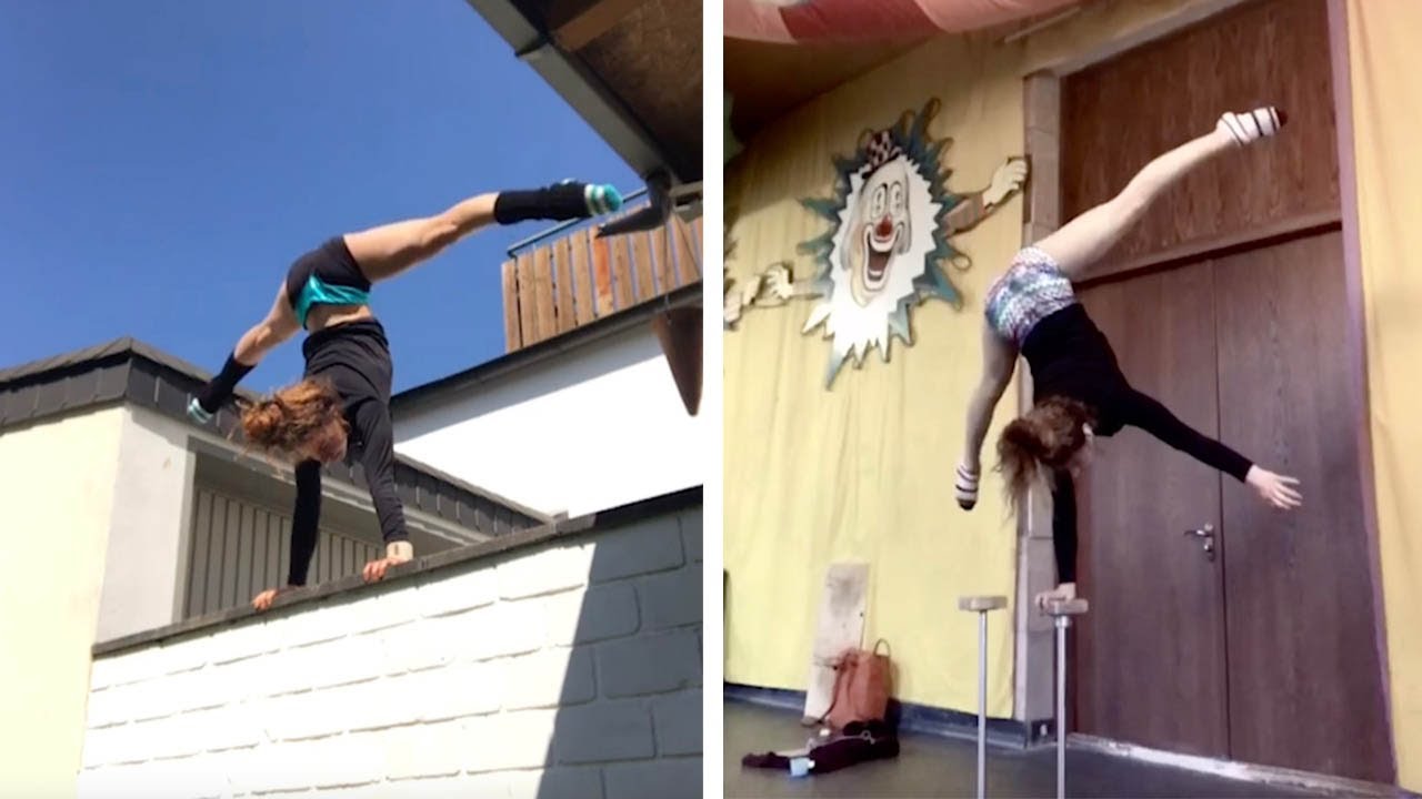 Circus Performer Shows Off Hand-Balancing Skills - YouTube