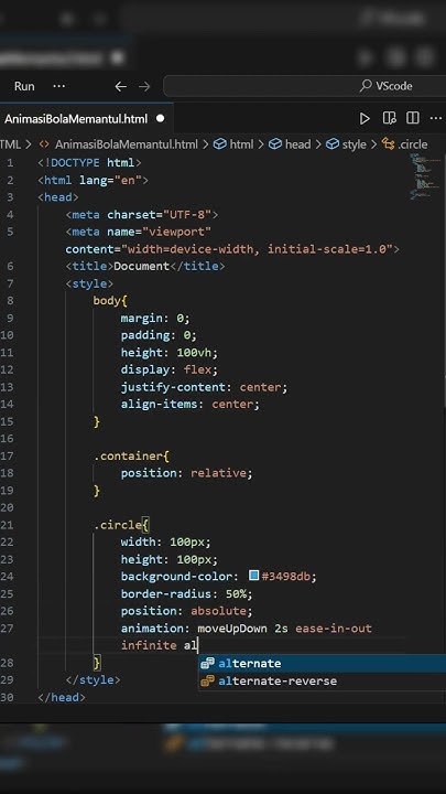 Bola Memantul Html Css Jagocoding Coding Html Css Technology Animation Vscode Youtube 