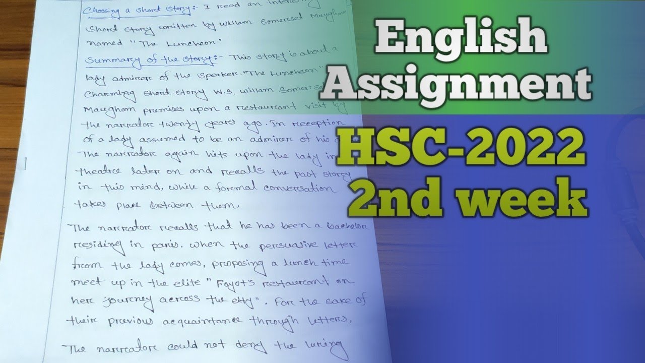 HSC-2022 Batch, #English Assignment #2nd week # handwriting - YouTube