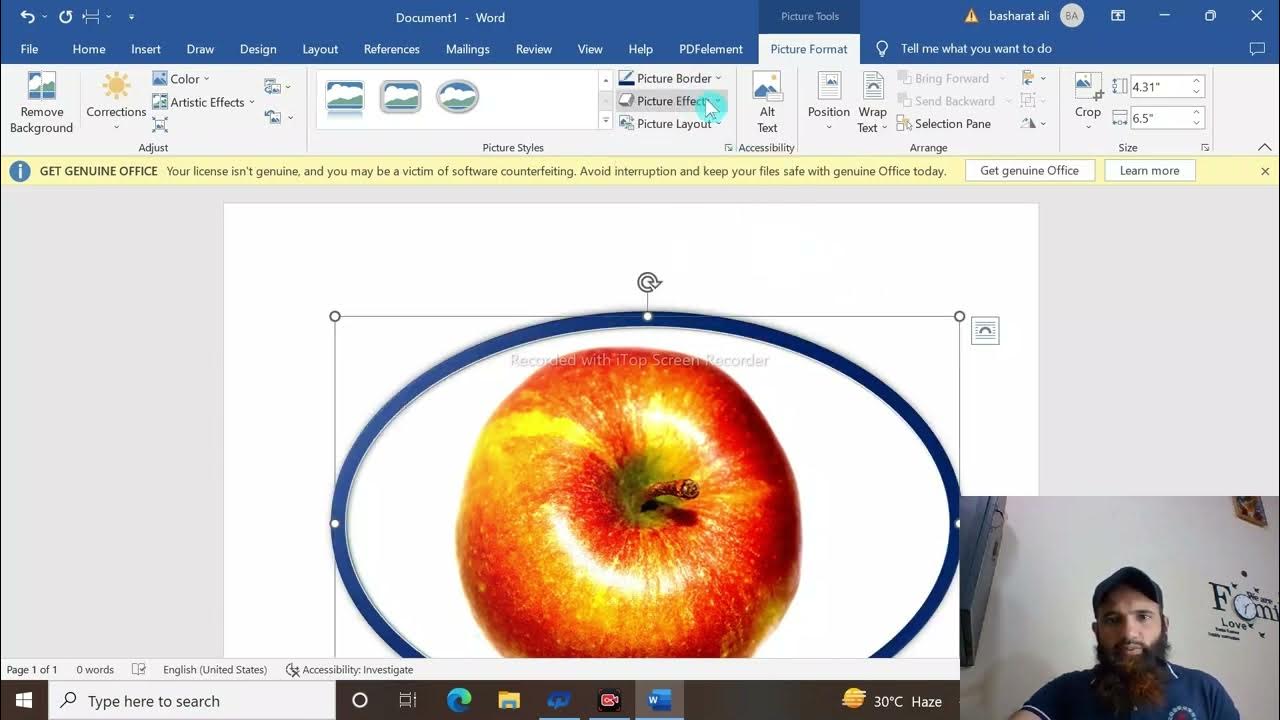 How to add photo in Microsoft word(online)| insert a photo in Microsoft word2019| BAsharat ...