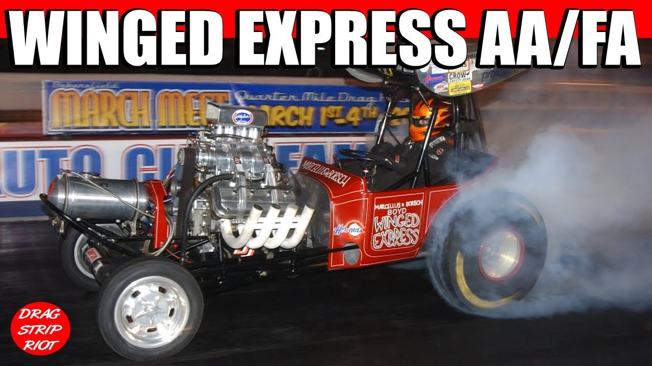 Winged Express Fuel Altered Drag Racing March Meet Bakersfield - YouTube