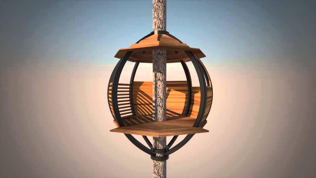 Wildlife Viewing Tree Pod Construction - YouTube