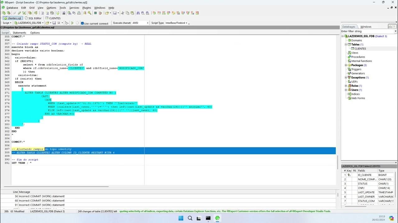 Firebird Script: Campos Identity(autoincremento) - YouTube