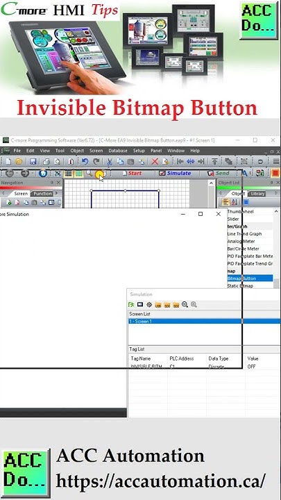 C-More EA9 Invisible Bitmap Button - YouTube
