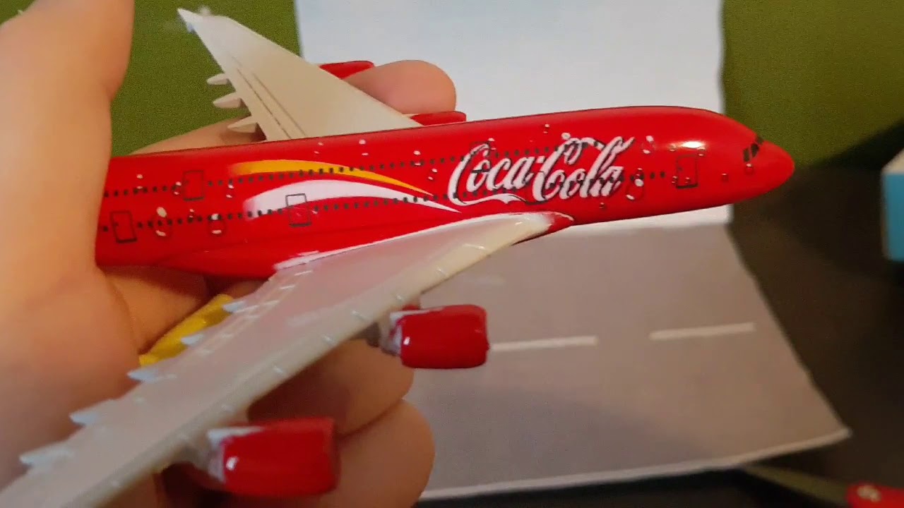 Aircraft Model coca cola a380 1 400 - YouTube