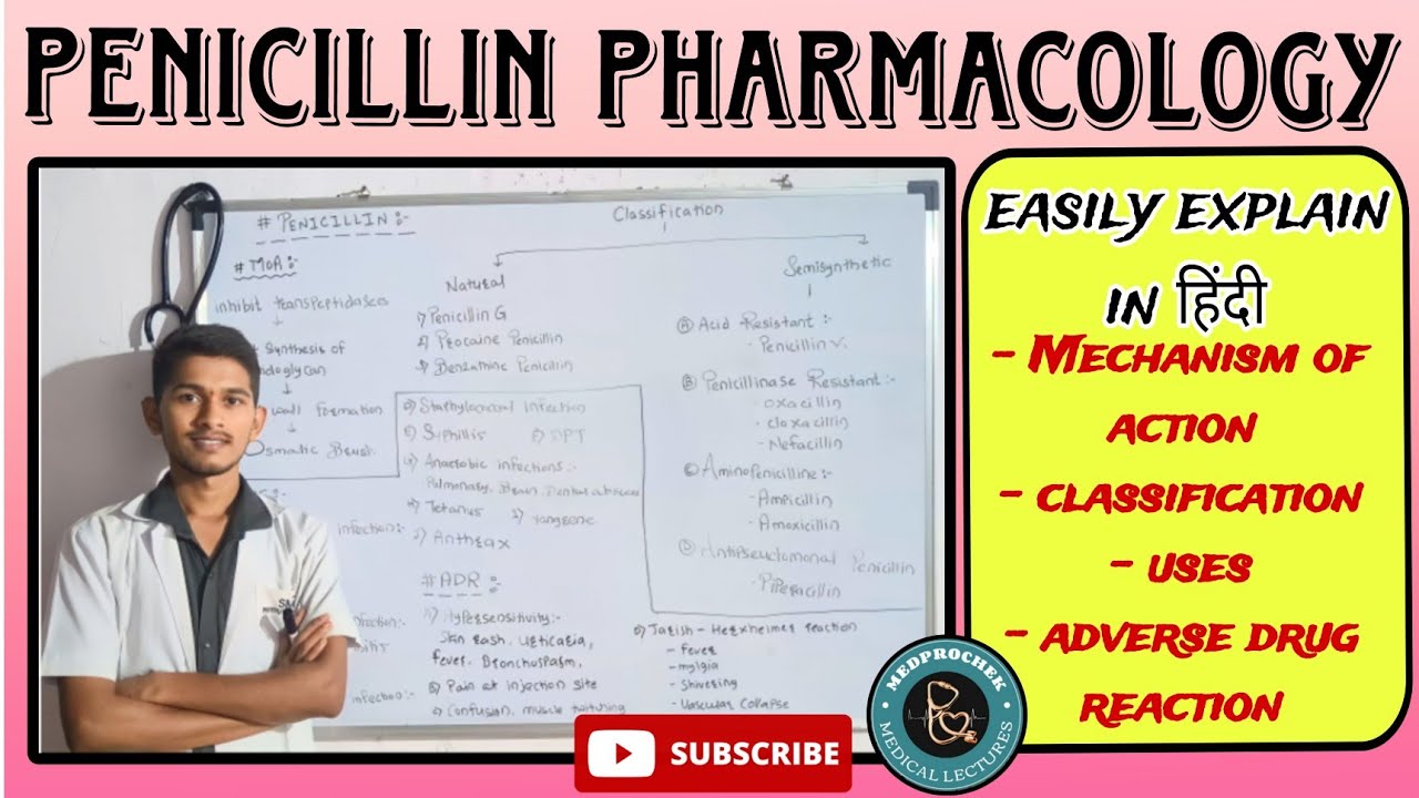 Penicillin pharmacology || Mechanism of action, Classification, Uses ...