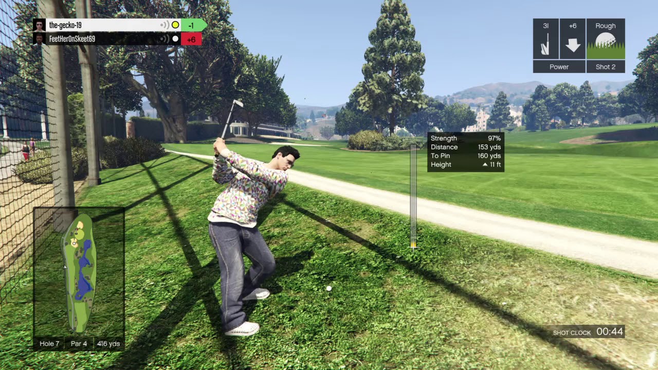 GTA 5 Golf Awesome Shot - YouTube