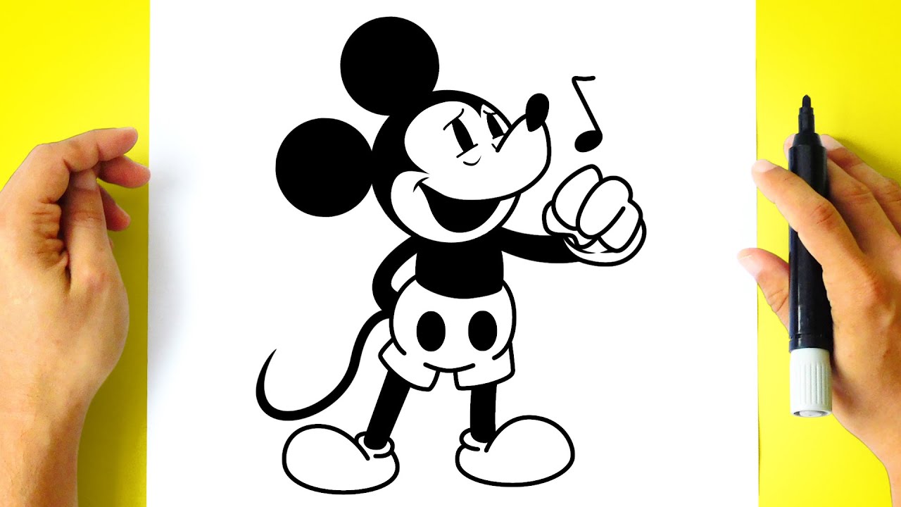 How to DRAW MICKEY MOUSE FNF - YouTube