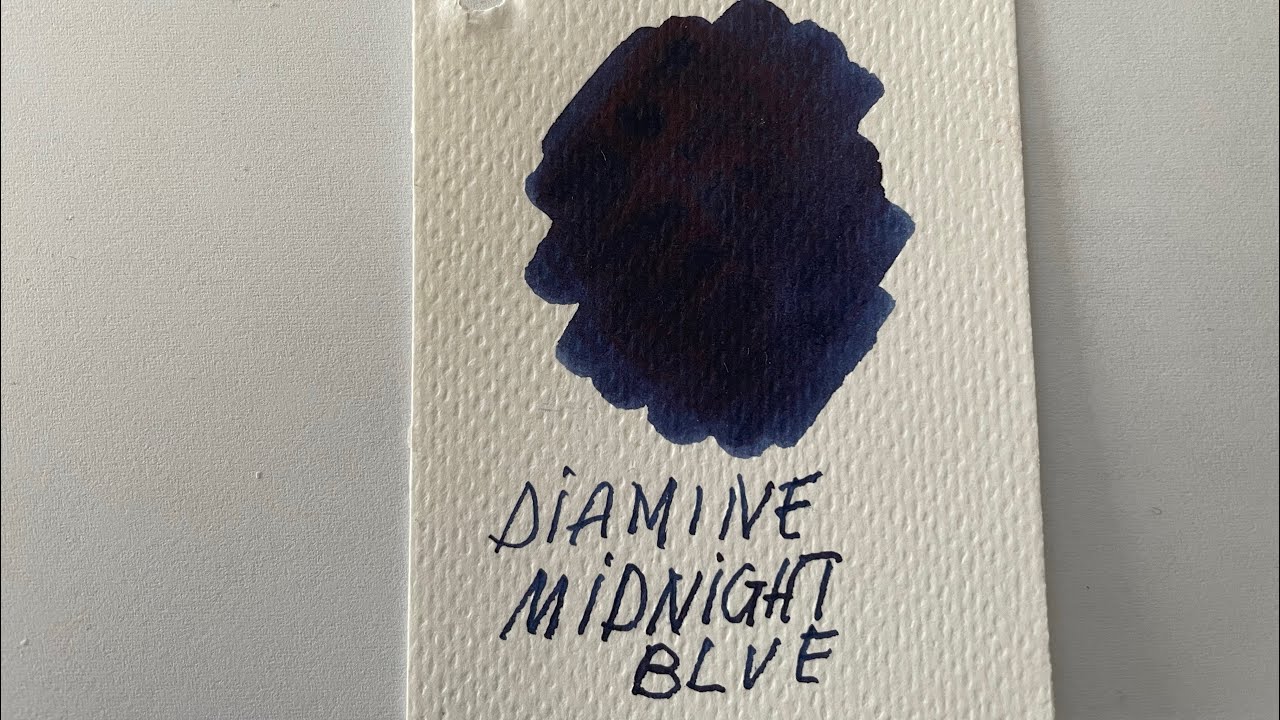 Diamine Midnight Blue Fountain Pen Ink Review - YouTube