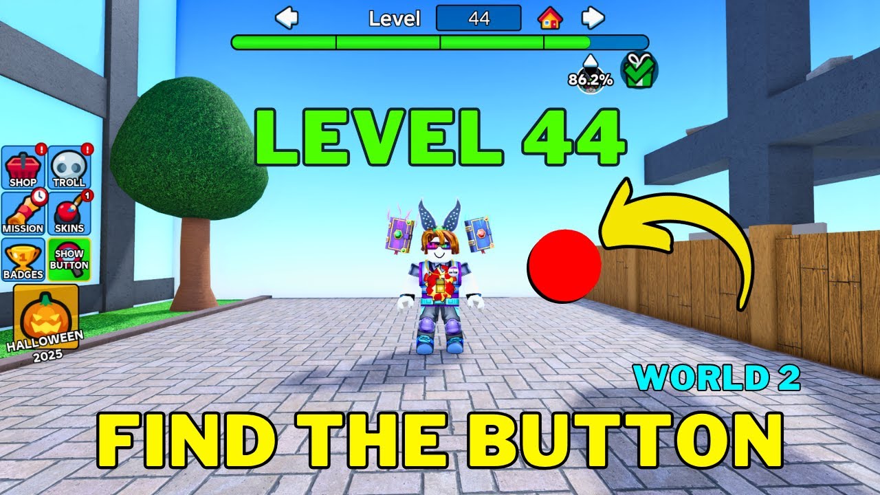How To Complete Roblox Find The Button World 2 Level 44 - YouTube