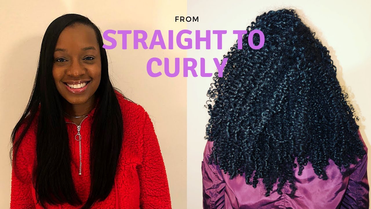Straight to Curly Hair Routine - YouTube