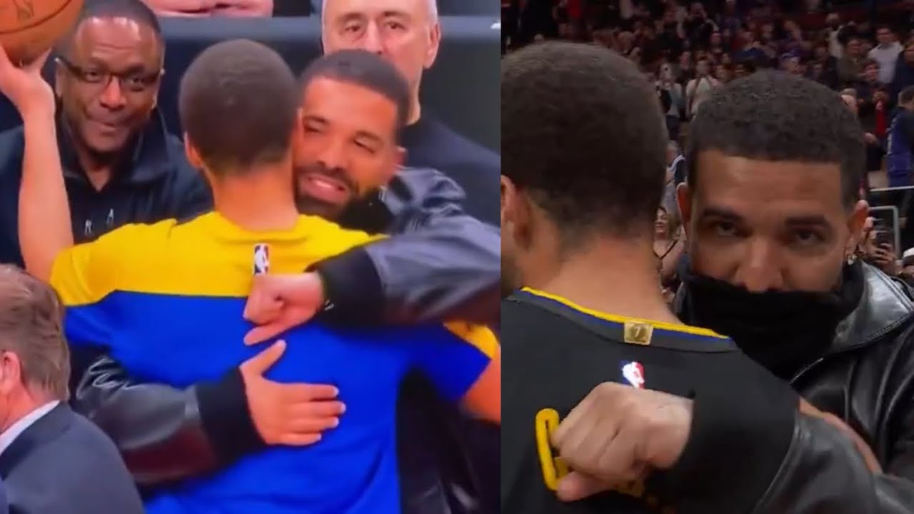 Steph Curry shows huge love to Drake before and after the game 🤝 - YouTube