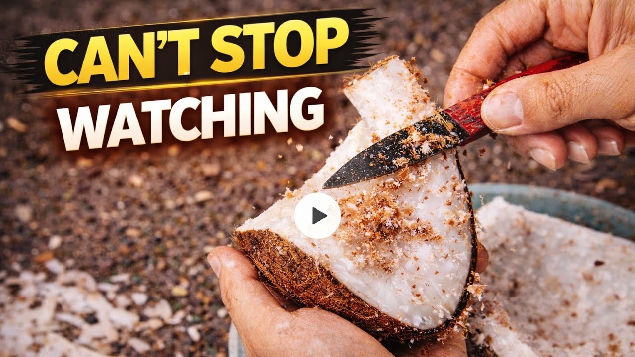 Most Satisfying Coconut Cleaning Ever - YouTube