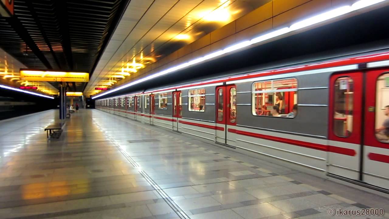 Prague Metro - Line B trains at station Radlická HD - YouTube