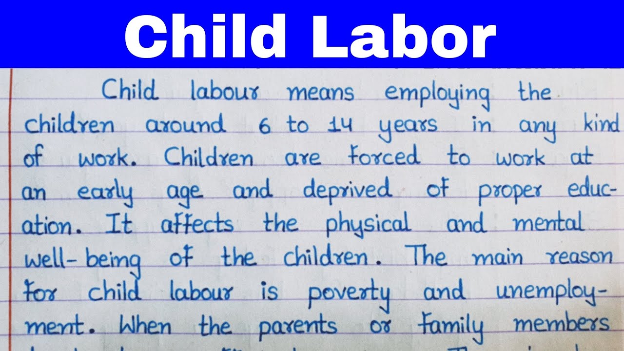 Essay On "Child Labor" || PLS Education || Essay Writing | Letter ...