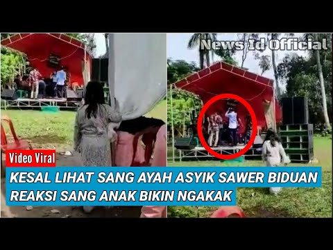 Video Viral Seorang Anak Perempuan Tarik Sang Ayah Saat Sawer Biduan, Reaksi Sang Anak Bikin ngakak