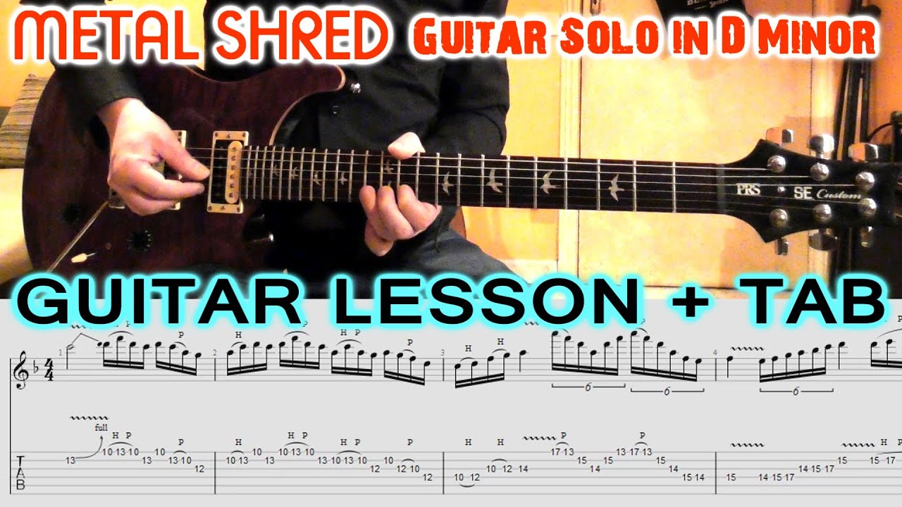 METAL SHRED GUITAR SOLO Lesson & TAB | D Minor - YouTube