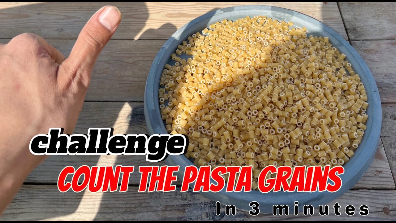 Challenge of counting pasta balls in 3 minutes - YouTube