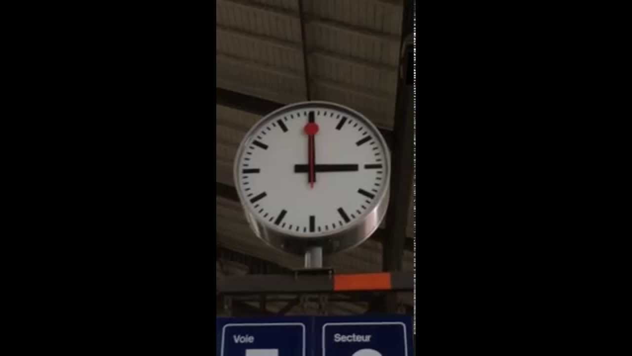 Swiss railway clock - YouTube