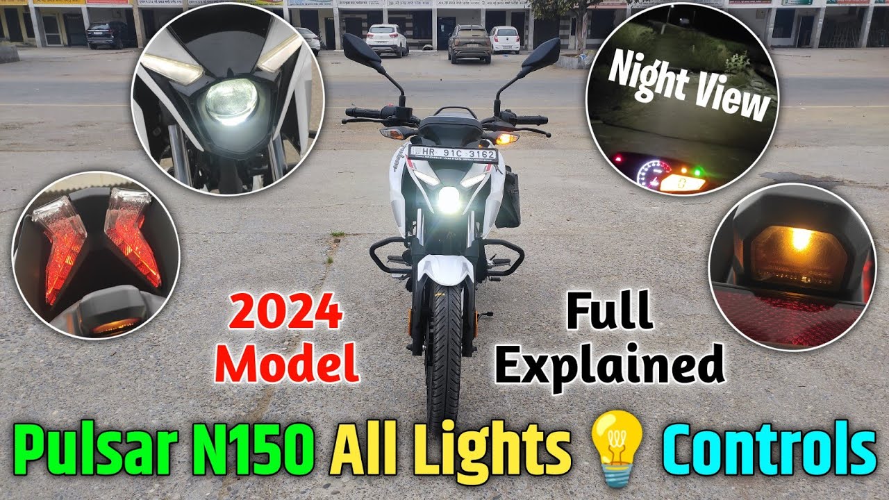All Light💡Controls of Pulsar N150 2024 | Headlight High, low beam Night ...