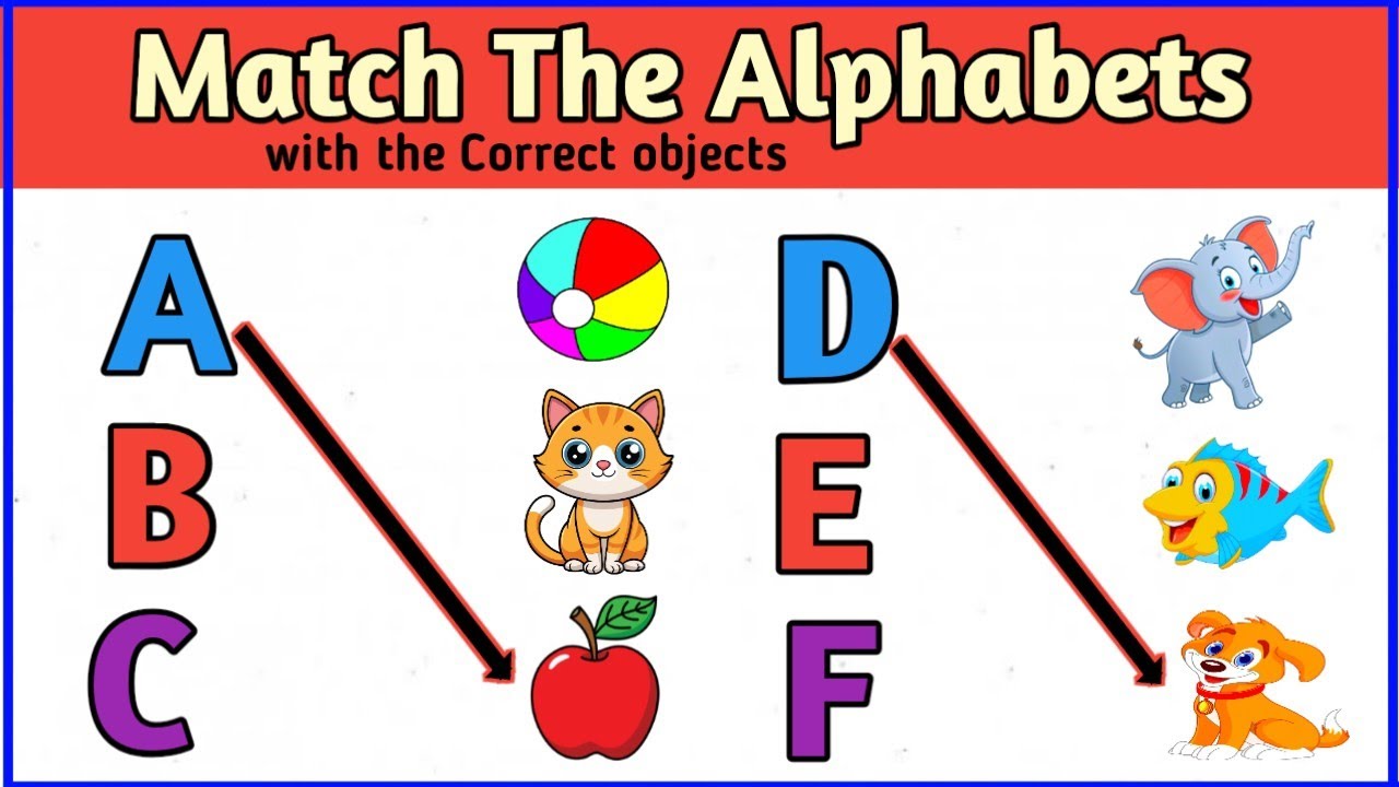 Match The Alphabets Activity for Toddlers। A - Z Alphabets। A for Apple ...