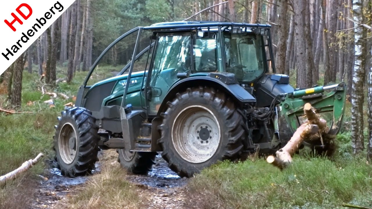 Valtra Forestry Tractor | Drag trees in the forest at the Veluwe in ...