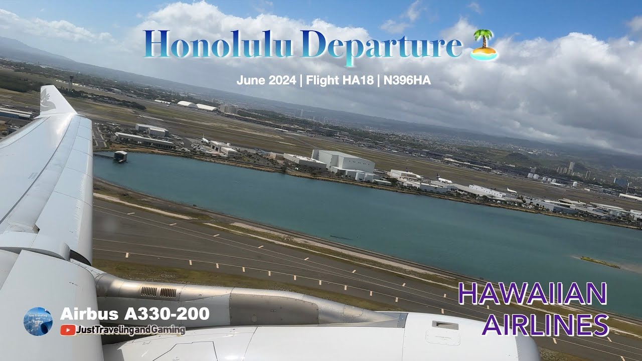 [4K] 🌺 Hawaiian Airlines A330 Takeoff from Honolulu! 🏝️ | HA18 | June ...