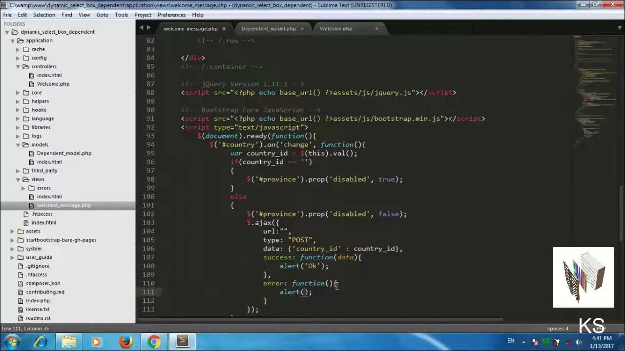 How to create dynamic select box dependent with codeigniter - YouTube