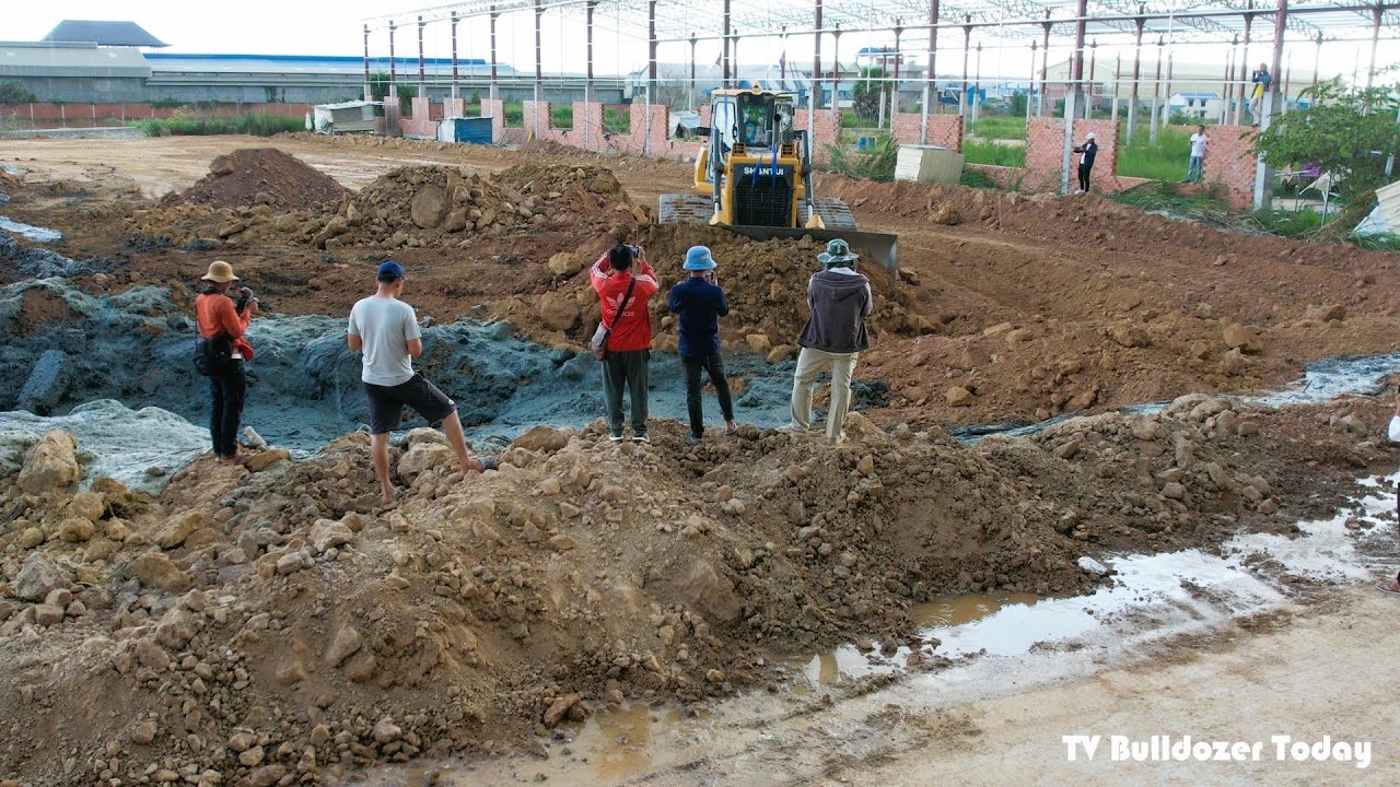 Successfully 100% Extreme Power Dozer SHANTUI Working Push Cutting Soil ...